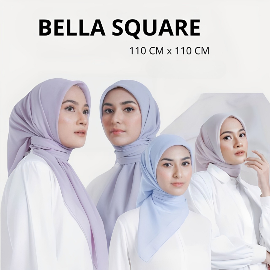 Jual JILBAB BELLA SQUARE BAHAN POLLYCOTTON / HIJAB SEGIEMPAT BELLA ...
