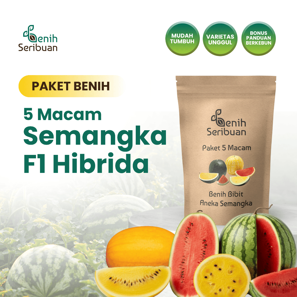 Jual Benih Seribuan - Paket 5 Macam Benih Buah Semangka F1 Hibrida ...