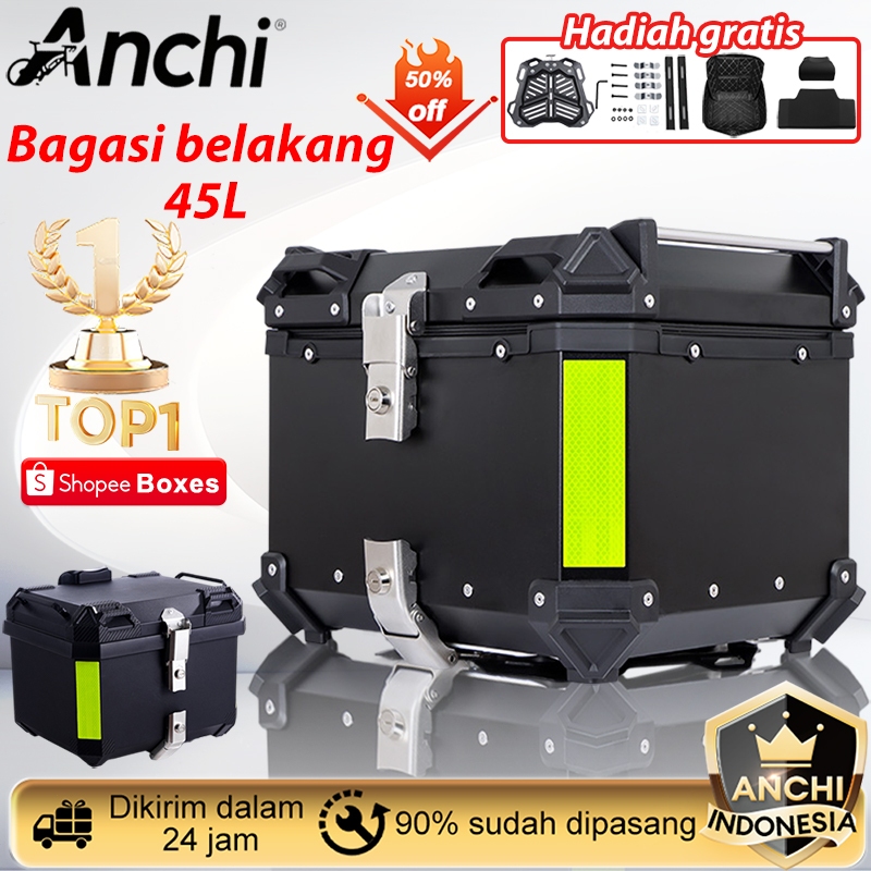 Jual Anchi Ready stock 45L Kapasitas Besar Tahan air Box Belakang Motor ...
