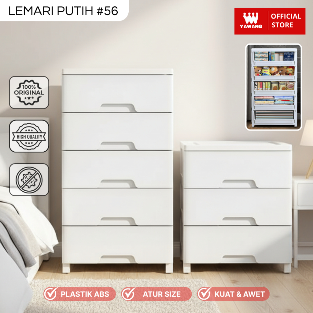 Jual YAWANG Indonesia Lemari Plastik Susun 56CM Serbaguna Lemari ...
