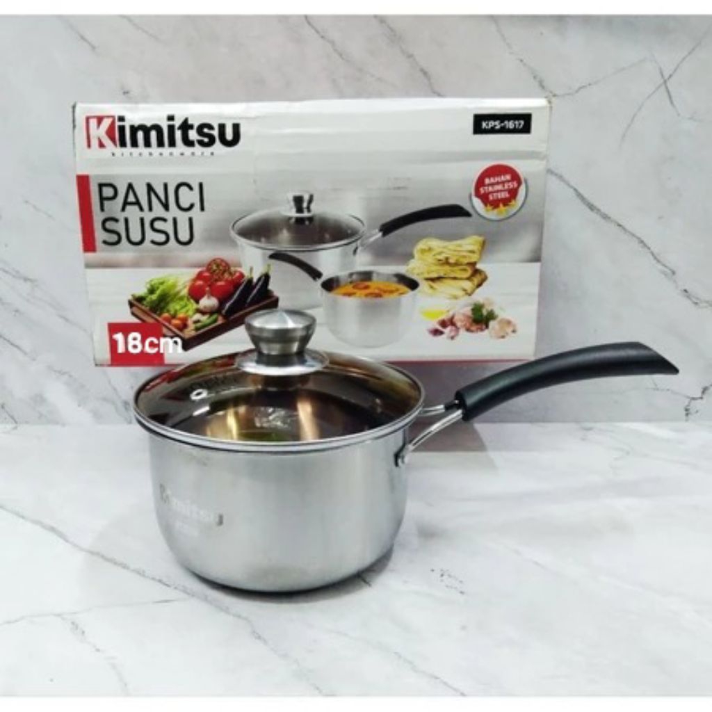 Jual Panci Susu Kimitsu 18cm/Panci Bubur/Air/Panci Stainless/Panci ...