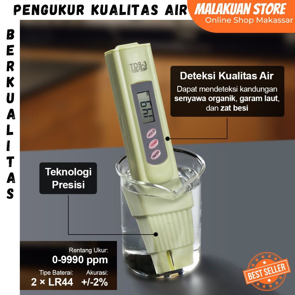 Jual TDS Meter Alat Ukur Kualitas Air Akurat Layar LCD / Pengukur ...