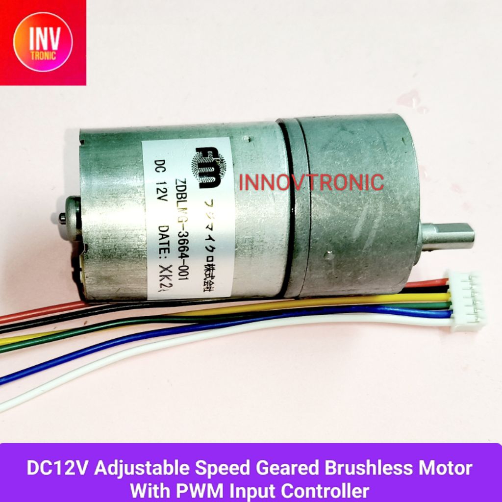 Jual FM Japan DC12V Adjustable Speed Geared Brushless Motor With PWM ...