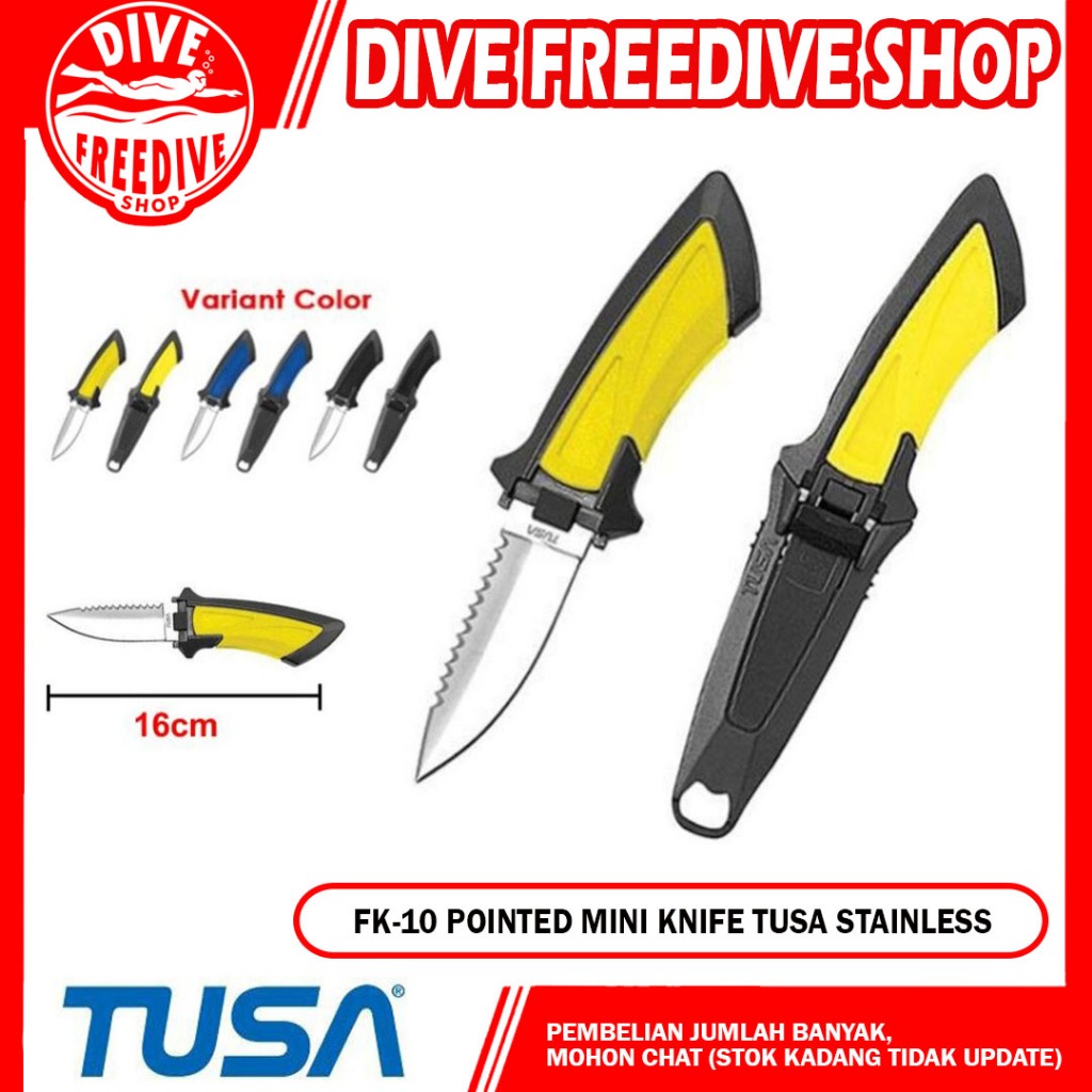 Jual FK-10 Knife Tusa Pointed Stainless Stell Pisau Selam Scuba Diving ...
