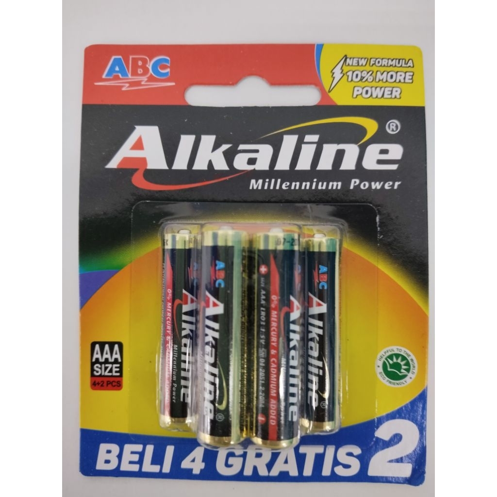 Jual ABC Alkaline Batu Baterai AAA/ A3 Isi 2 dan Isi 4+2 1.5 Volt ...
