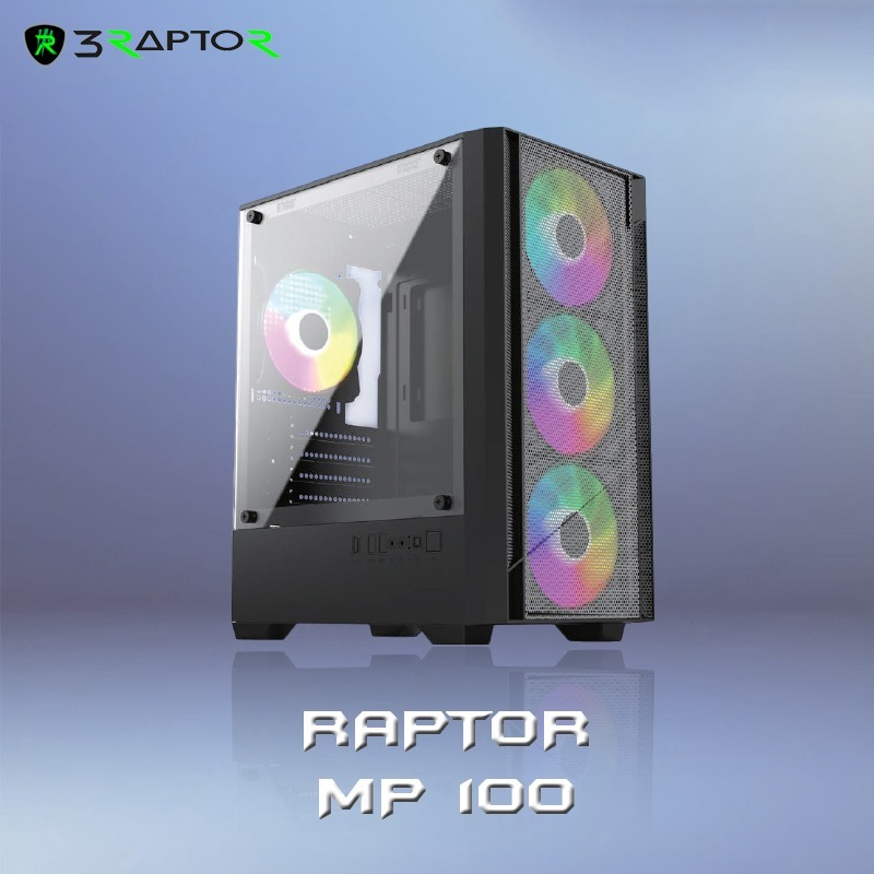 Jual Casing PC Gaming RAPTOR MP - 100 Tempered Glass + 3 Fan RGB ...