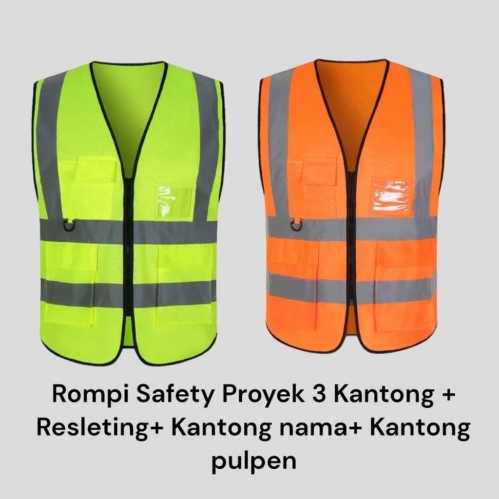 Jual Rompi Safety Zipper Kantong - Baju Rompi Keselamatan Kerja ...