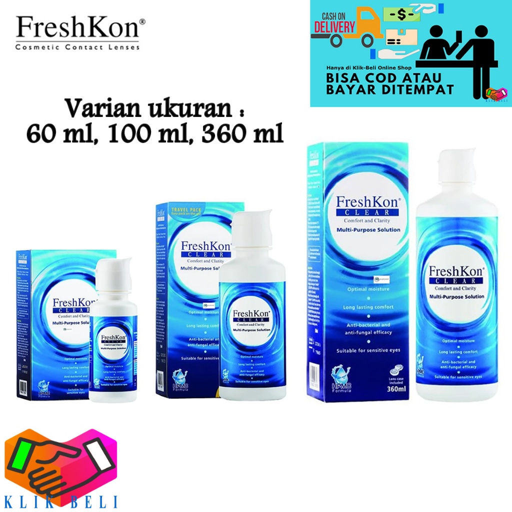 Jual Freshkon Cairan Pembersih Softlens 60ml / 100ml / 360ml Air ...