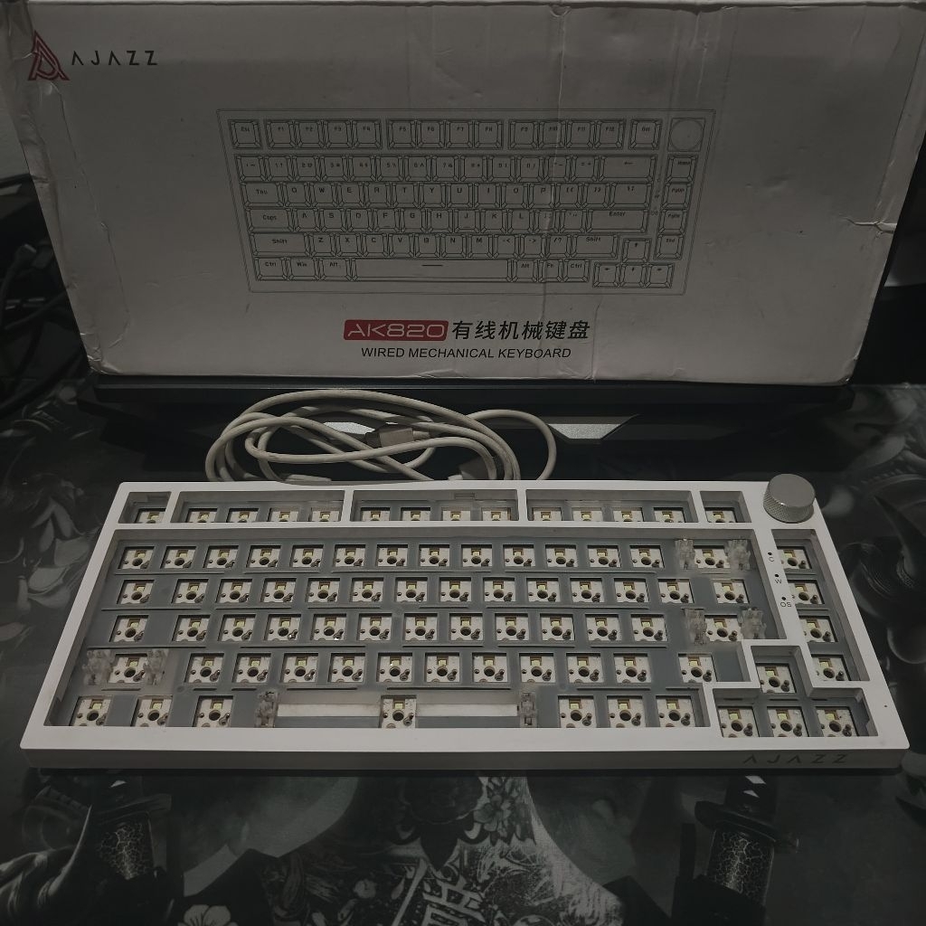 Jual Barebone AJAZZ AK820 Monochrome 75% Hotswappable Keyboard With ...