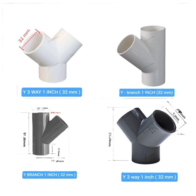 Jual Tee Y Lurus Elbow 45 pvc 1/2 , 3/4 , 5/8 & 1 inch atau 32 mm, 26 ...