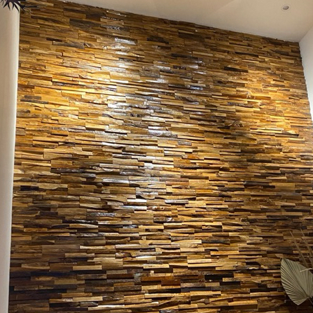 Jual Dekorasi Panel Papan Dinding Kayu Jati Solid Tempel Interior Rumah ...