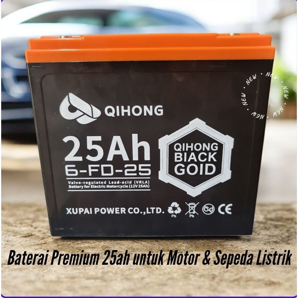 Jual BATERAI AKI SEPEDA LISTRIK PREMIUM 12V25AH 12V20AH 6DZF25 MERK ...