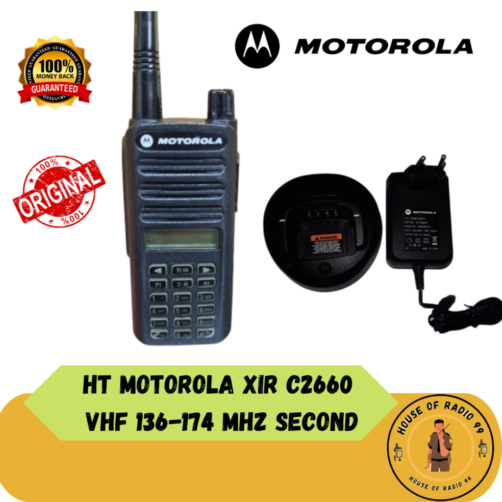 Jual HT MOTOTOROLA XIR C2660 VHF 136 174 Mhz SECOND ORIGINAL LENGKAP ...