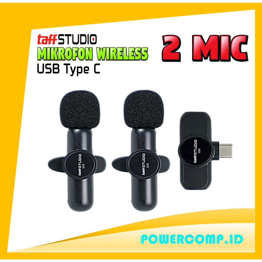 Jual TaffSTUDIO Dual Mic Wireless USB Type C Clip On | Mikrofon ...