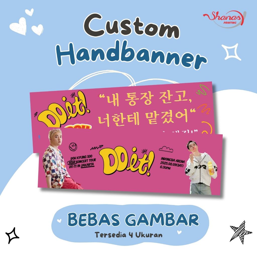 Jual Custom Hand Banner Handbanner Kpop Art Carton Full Color Include ...