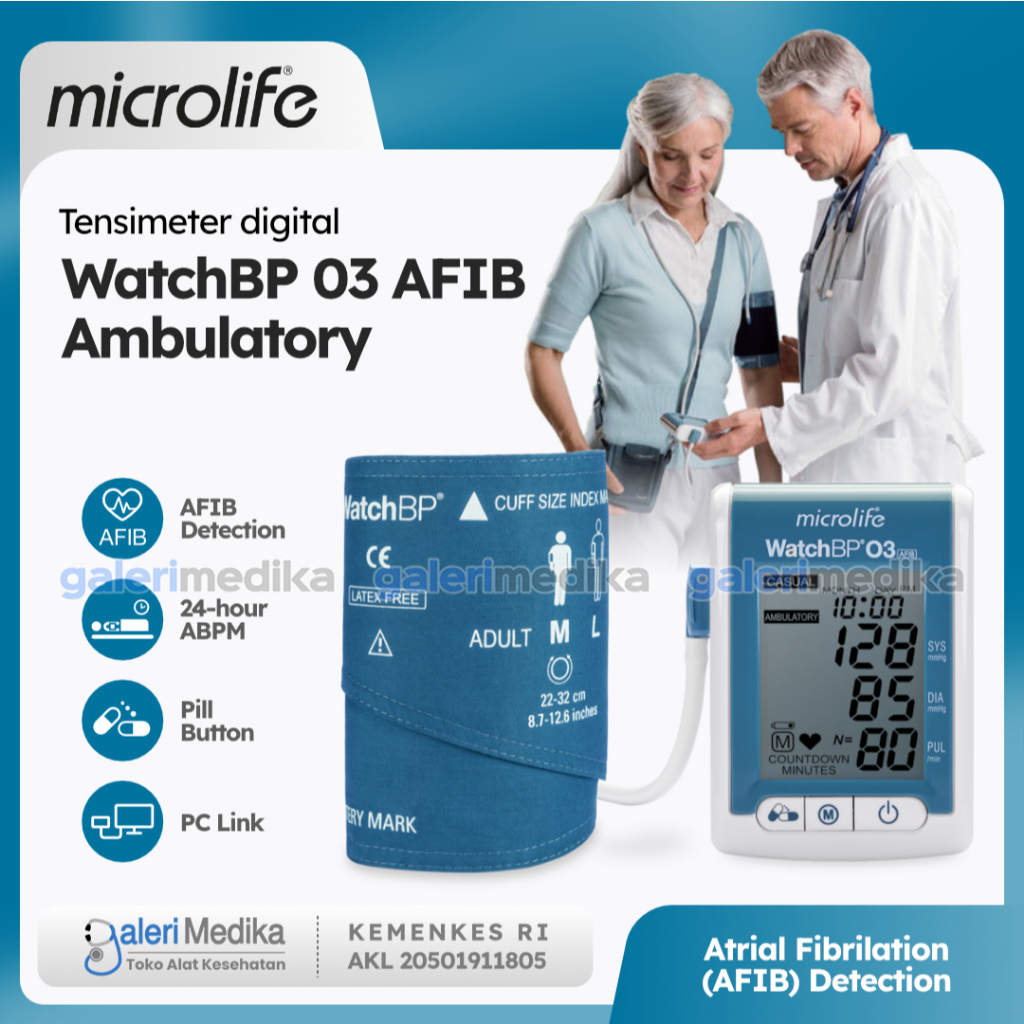 Jual Tensimeter Digital Microlife WatchBP 03 AFIB Ambulatory 24-hour ...