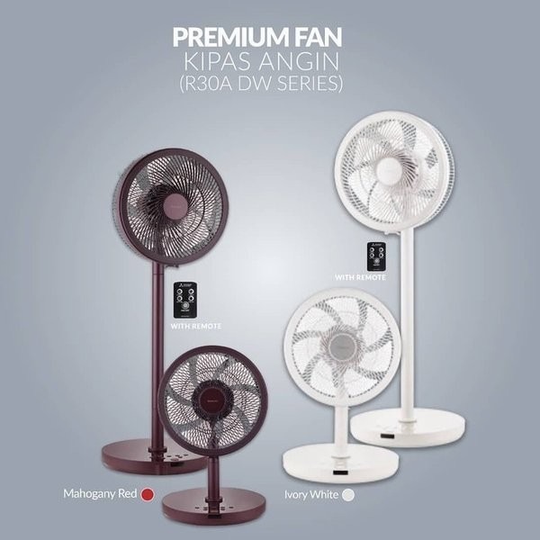 Jual Japan Style Stand Fan Mitsubishi Electric Premium R30A-DW Remote ...
