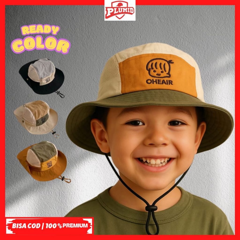 Jual PLUMID - Topi anak outbound topi rimba topi bucket anak topi ...