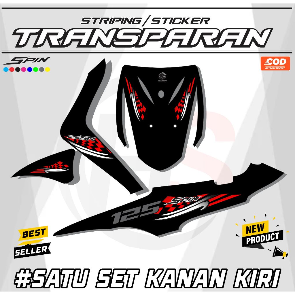 Jual STIKER STRIPING TRANSPARAN SUZUKI SPIN 125 2006 DESAIN SIMPEL ...