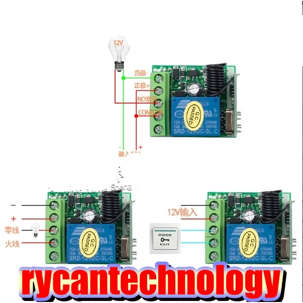 Jual Universal Wireless Transmitter Receiver Remot Kontrol RF 433MHz ...