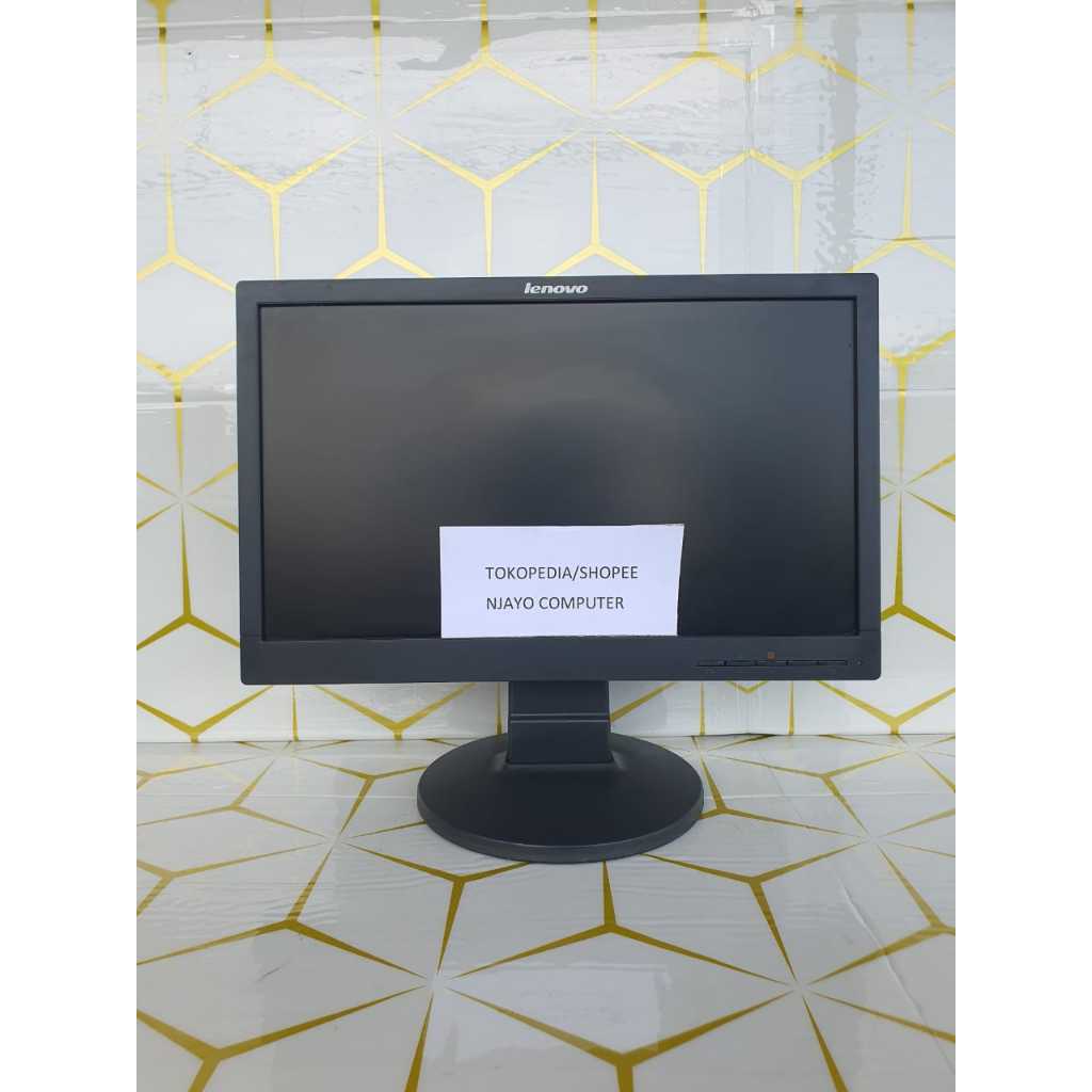 Jual monitor bekas murah lenovo 19 inchi led wide minus layar, lengkap ...