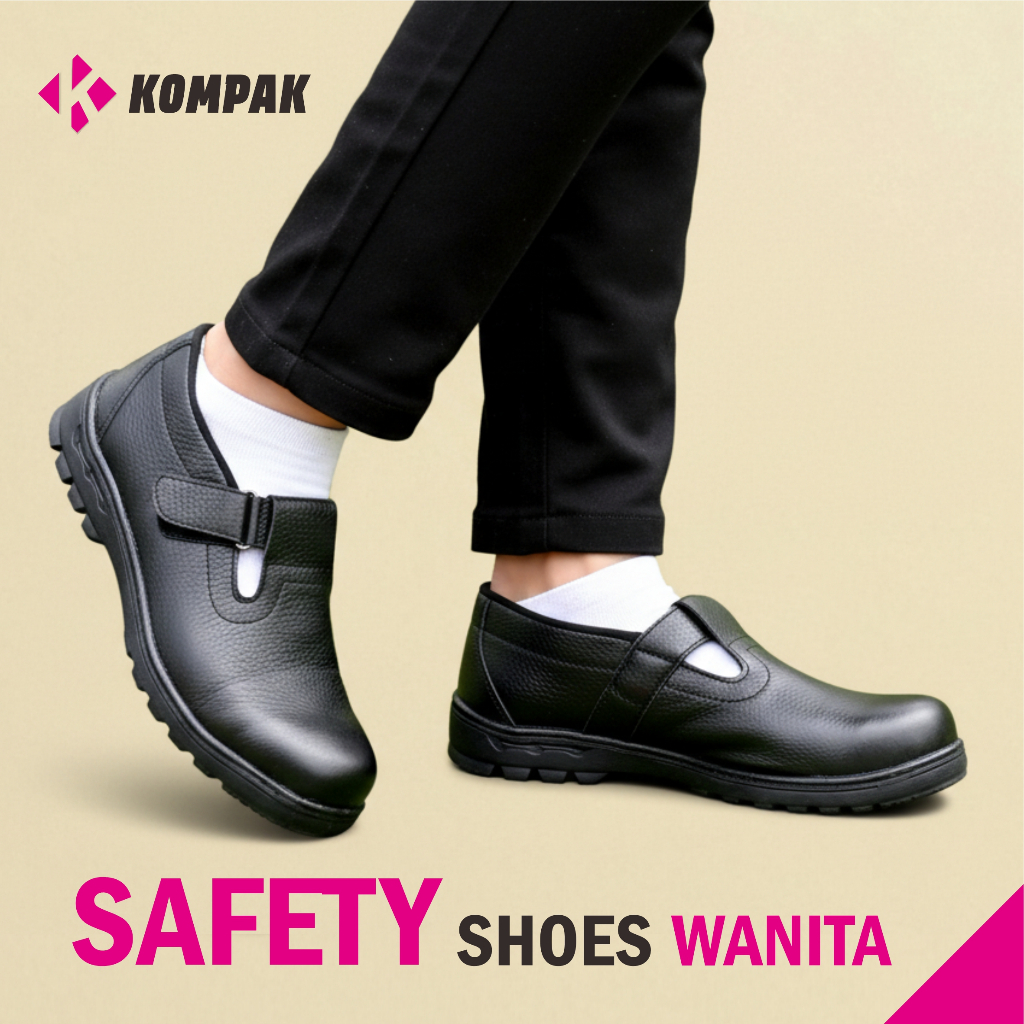 Jual [ KOMPAK ] SEPATU SAFETY SEFTY SEPTI CEWEK WANITA SELOP SLIP ON ...