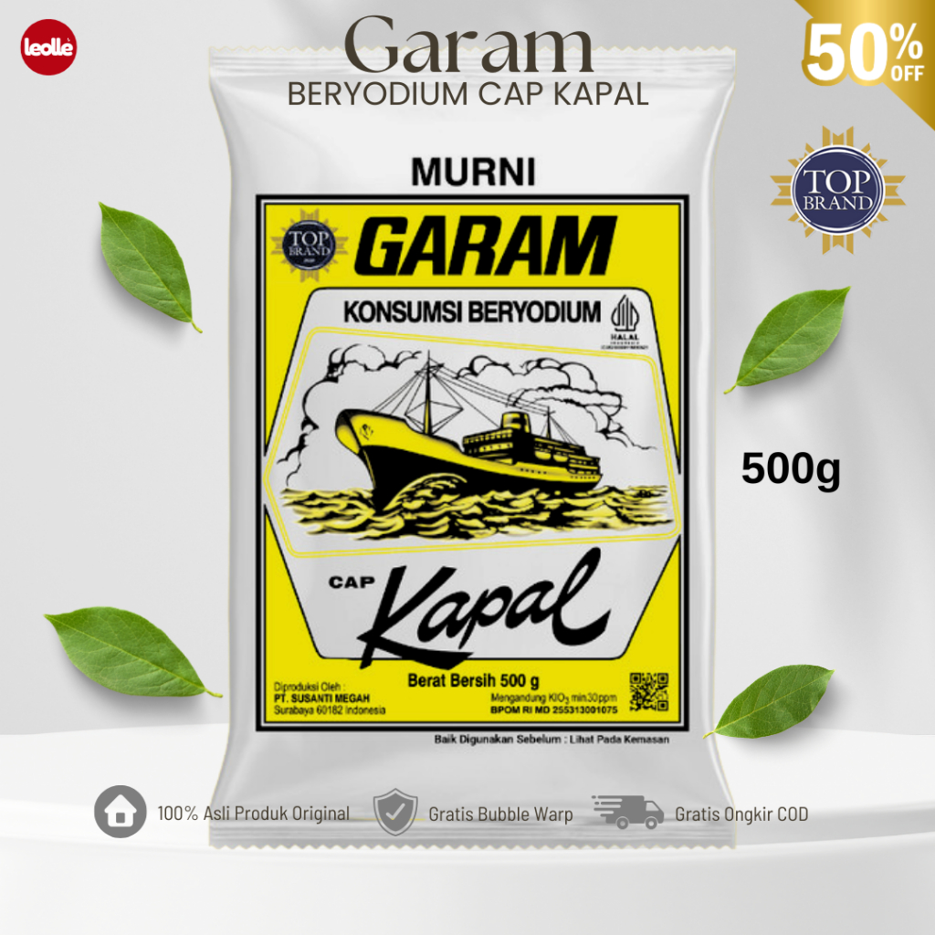 Jual Garam Cap Kapal 500 gram Beryodium Asli Original | Shopee Indonesia
