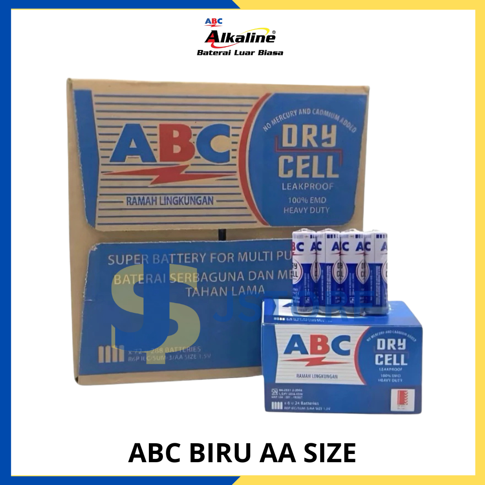 Jual 1 DUS ABC BIRU AA/A2/R6 isi 4 strip - 12 Box | Shopee Indonesia