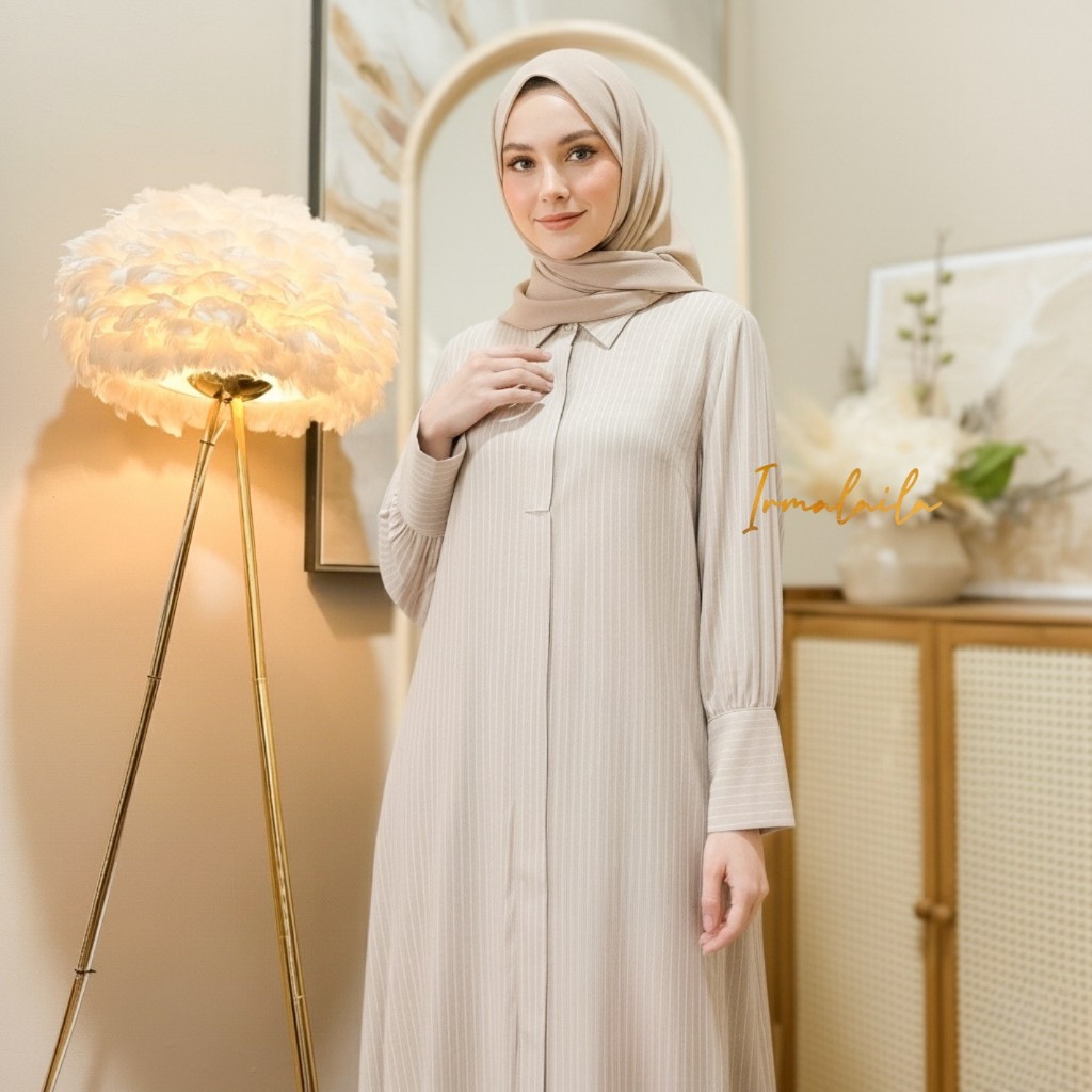 Jual Emma Dress Gamis Muslim Bahan Rayon valencia Nyaman Bumil & Busui ...