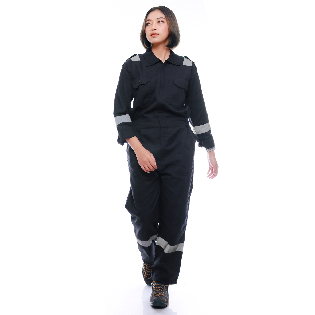 Jual Wearpack Safety PROTECT Hitam | Seragam Kerja Proyek Bengkel Pria ...