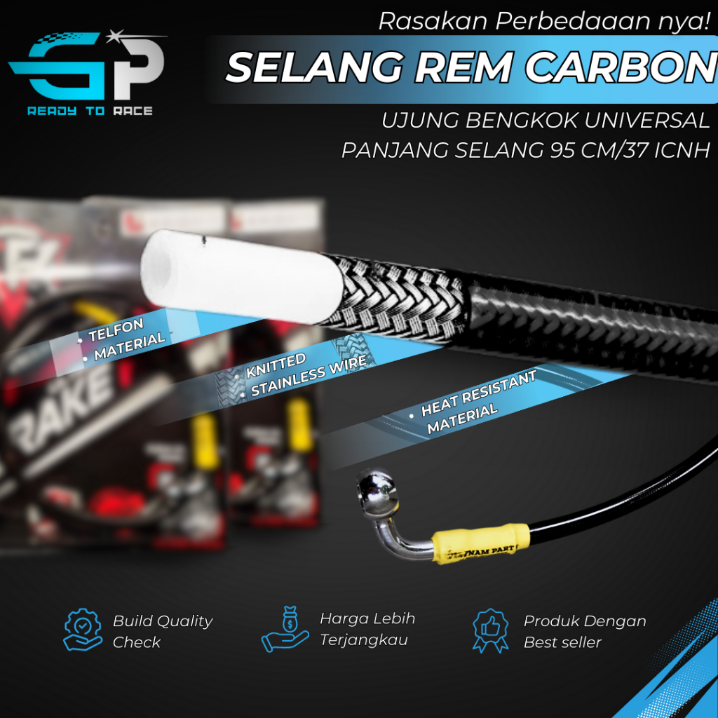 Jual Selang Rem 37 INCH / 95 Cm Polos Selang Rem Bengkok Pcx Adv Nmax ...