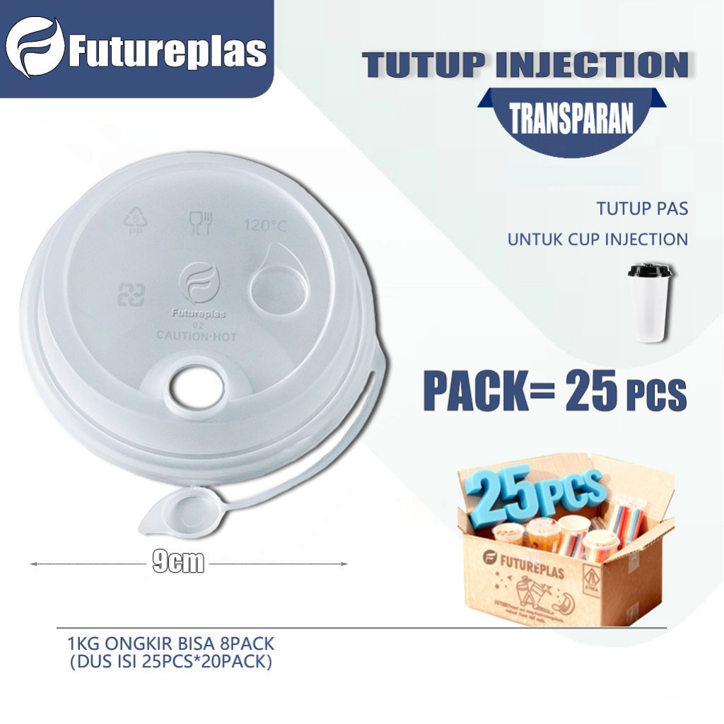 Jual FUTUREPLAS【TUTUP 25 PCS】Lid Cup Injection Tutup - Connected Lid ...