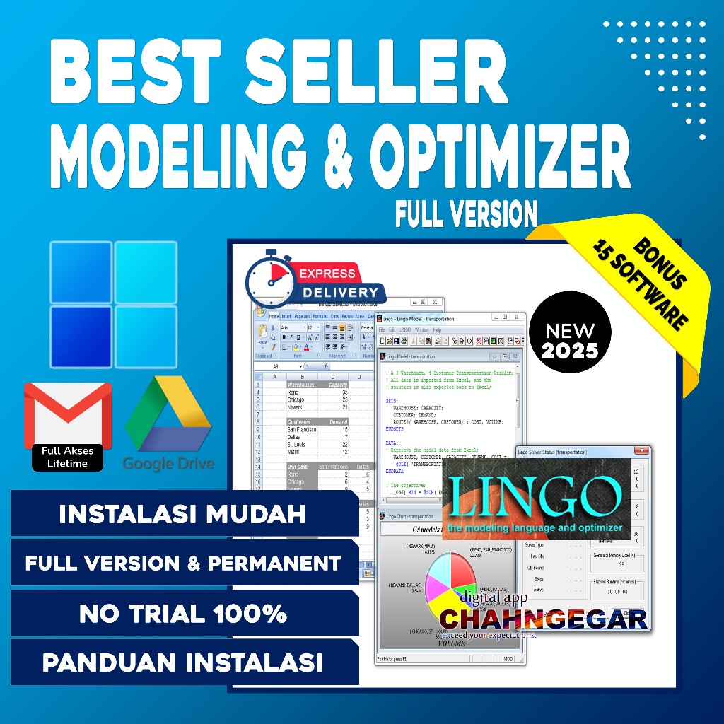 Jual Lindo LINGO 18 Full Software Optimization Modeling Software for ...