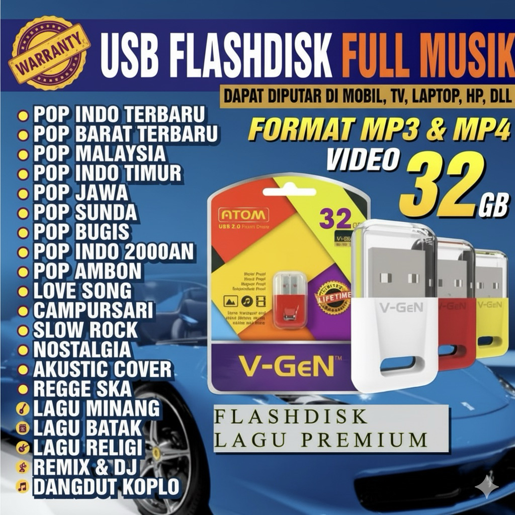 Jual PAKET KOMPLIT FLASHDISK FULL MUSIK ALL GENRE V-GEN 32GB FULL LAGU ...