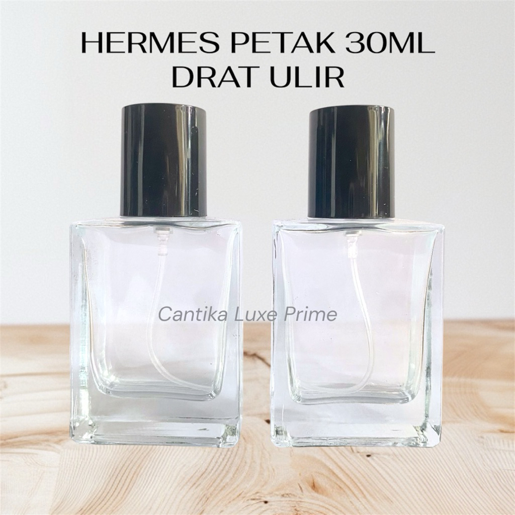 Jual Botol Parfum Herme Petak 30ML Drat Ulir Tutup Hitam - Botol Parfum ...