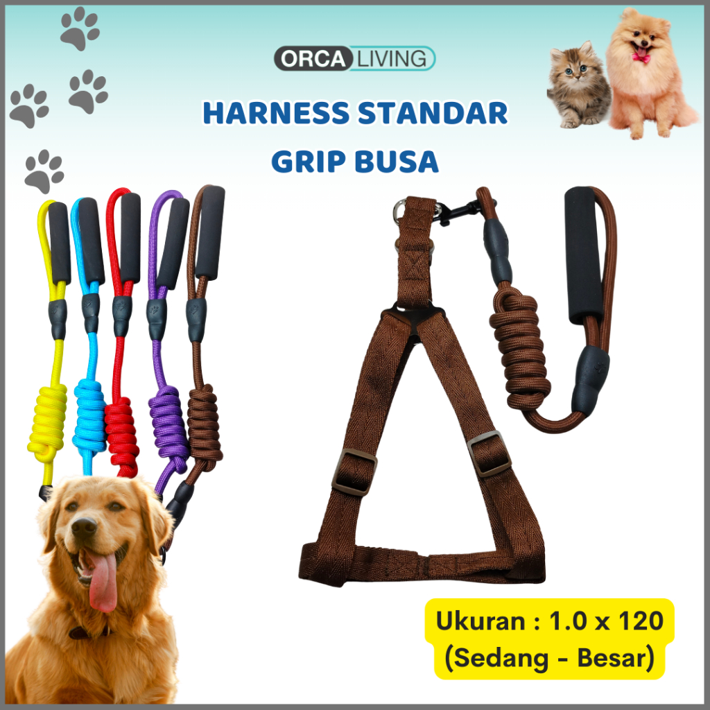Jual Harness Anjing Kucing Anabul Warna Standar Grip Busa – Tali ...