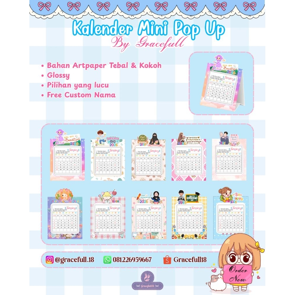 Jual Kalender Meja Mini Pop Up 2026 kado hari guru souvenir hari guru ...