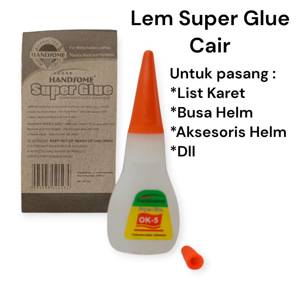 Jual Lem Super glue Botol kecil Lem Serbaguna Lem Busa Helm List Karet ...