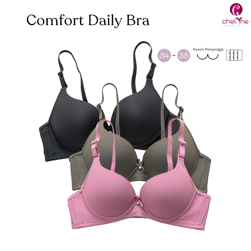 Jual Chelyne BH Wanita V8158 Full Cup Bra Spandex Emboss Premium Dengan Kawat Penyangga - 34/38 ...