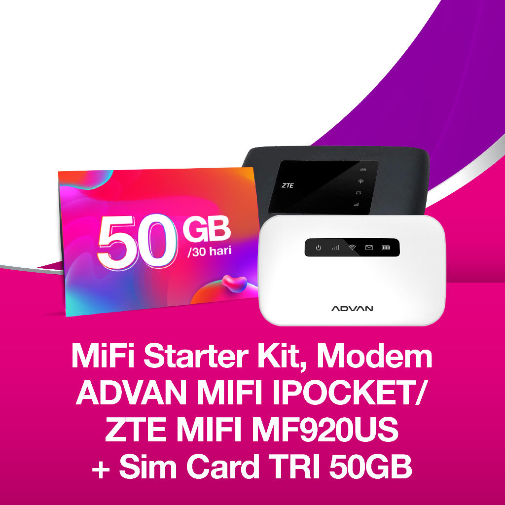 Jual Indosat MiFi: Mobile WiFi + SIM Card TRI 50GB | Shopee Indonesia