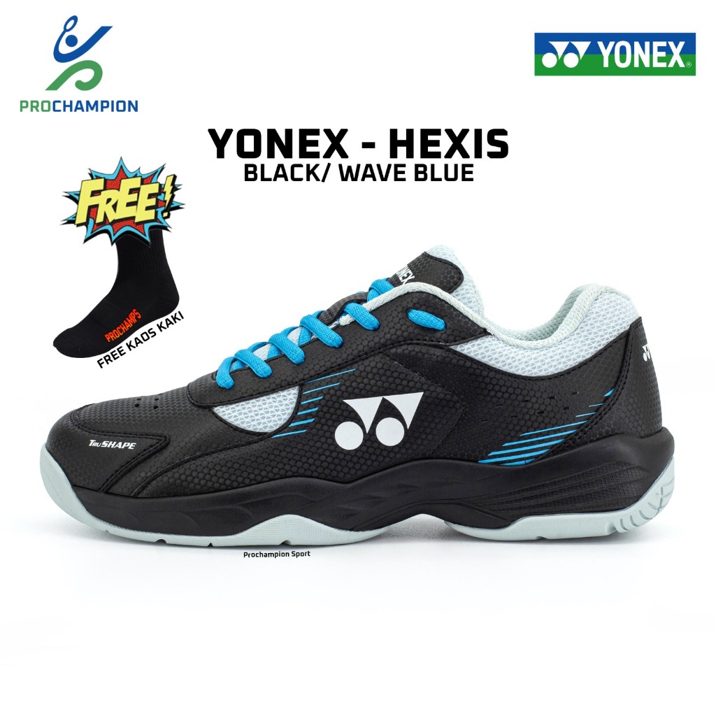 Jual Sepatu Badminton YONEX Hexis Black Wave Blue | Shopee Indonesia
