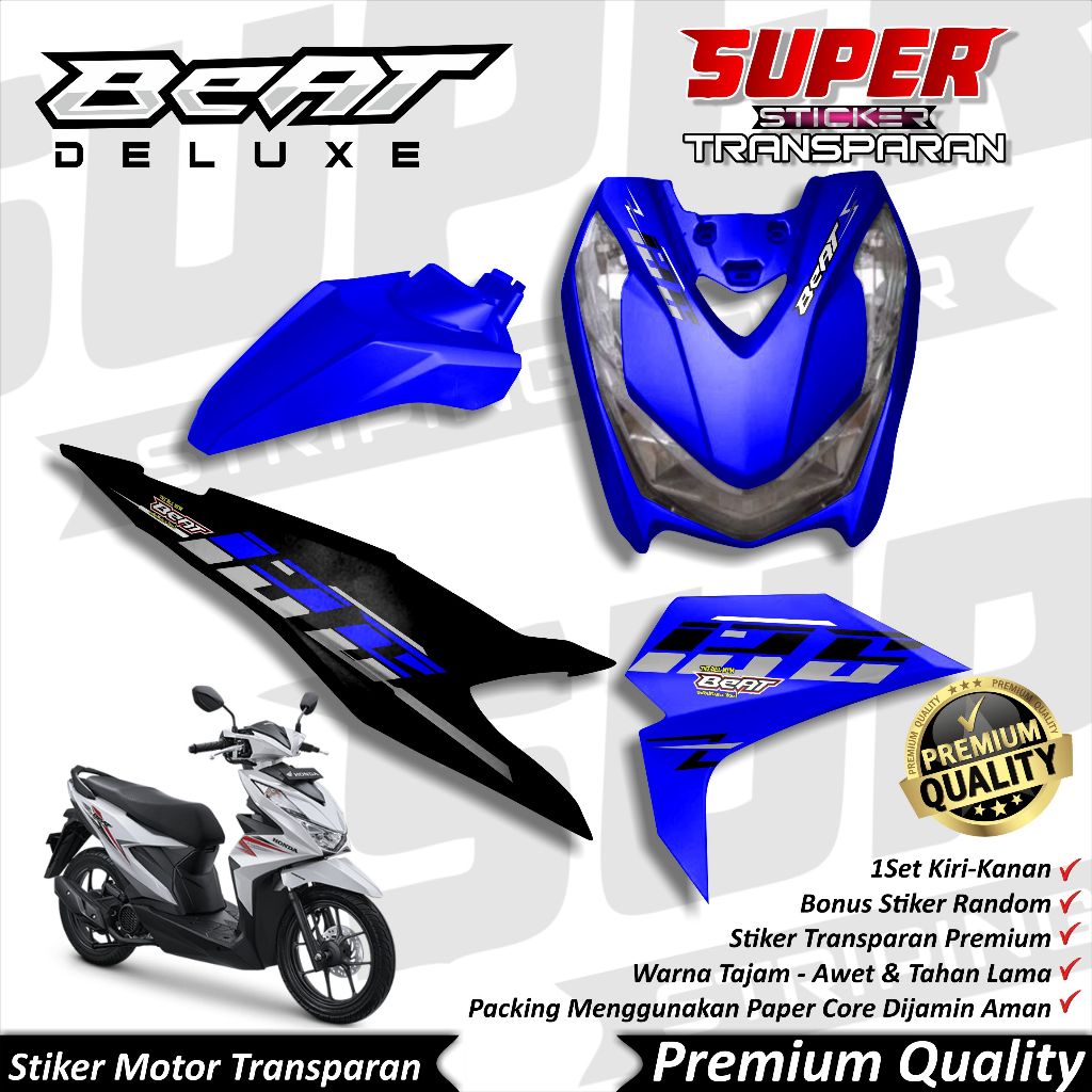 Jual Stiker Transparan Beat Deluxe Anti Luntur keren Striping Beat ...