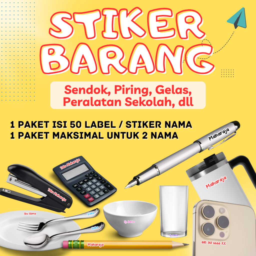 Jual Stiker Nama Custom – Stiker Penanda Barang Anti Hilang - Stiker ...