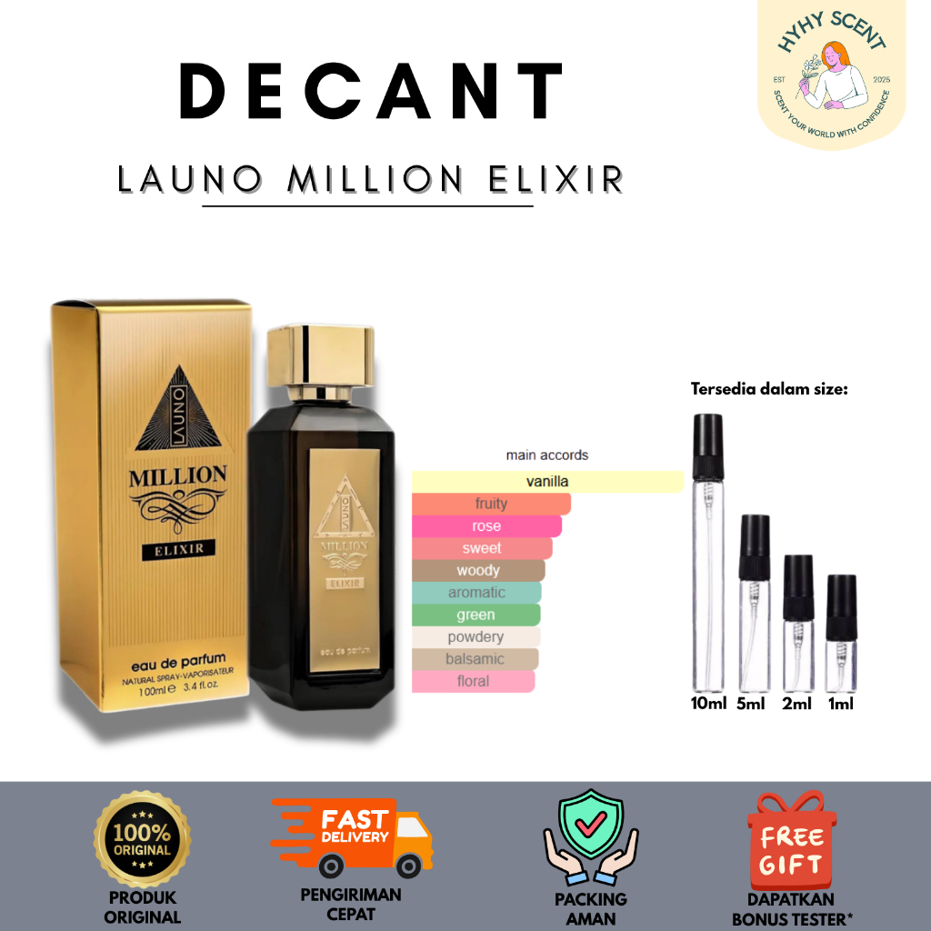 Jual LA UNO One Million Elixir Decant / Share in Jar Perfume Original ...