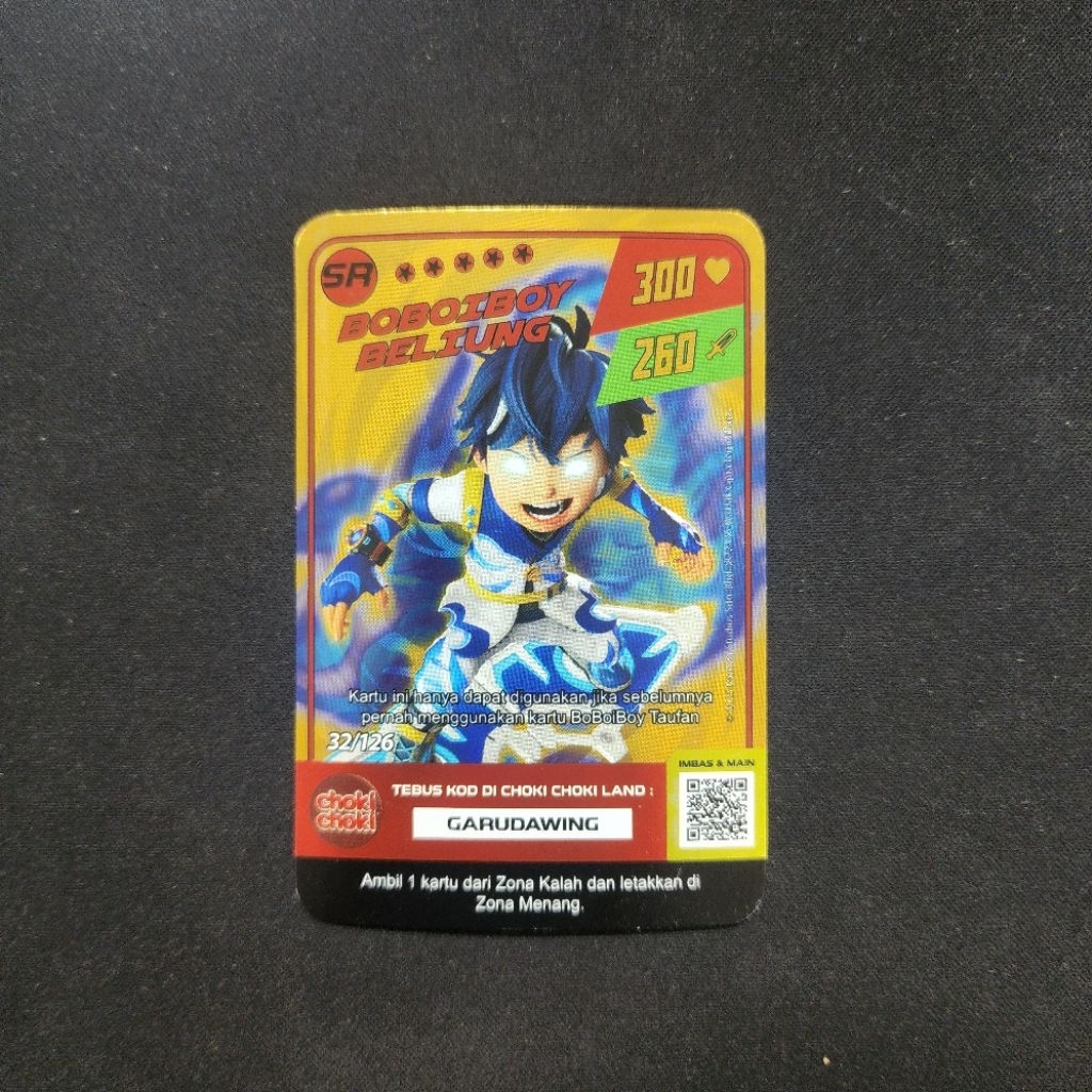 Jual Kartu Rare Boboiboy Choki Choki Gold Card - Boboiboy Beliung (SR ...