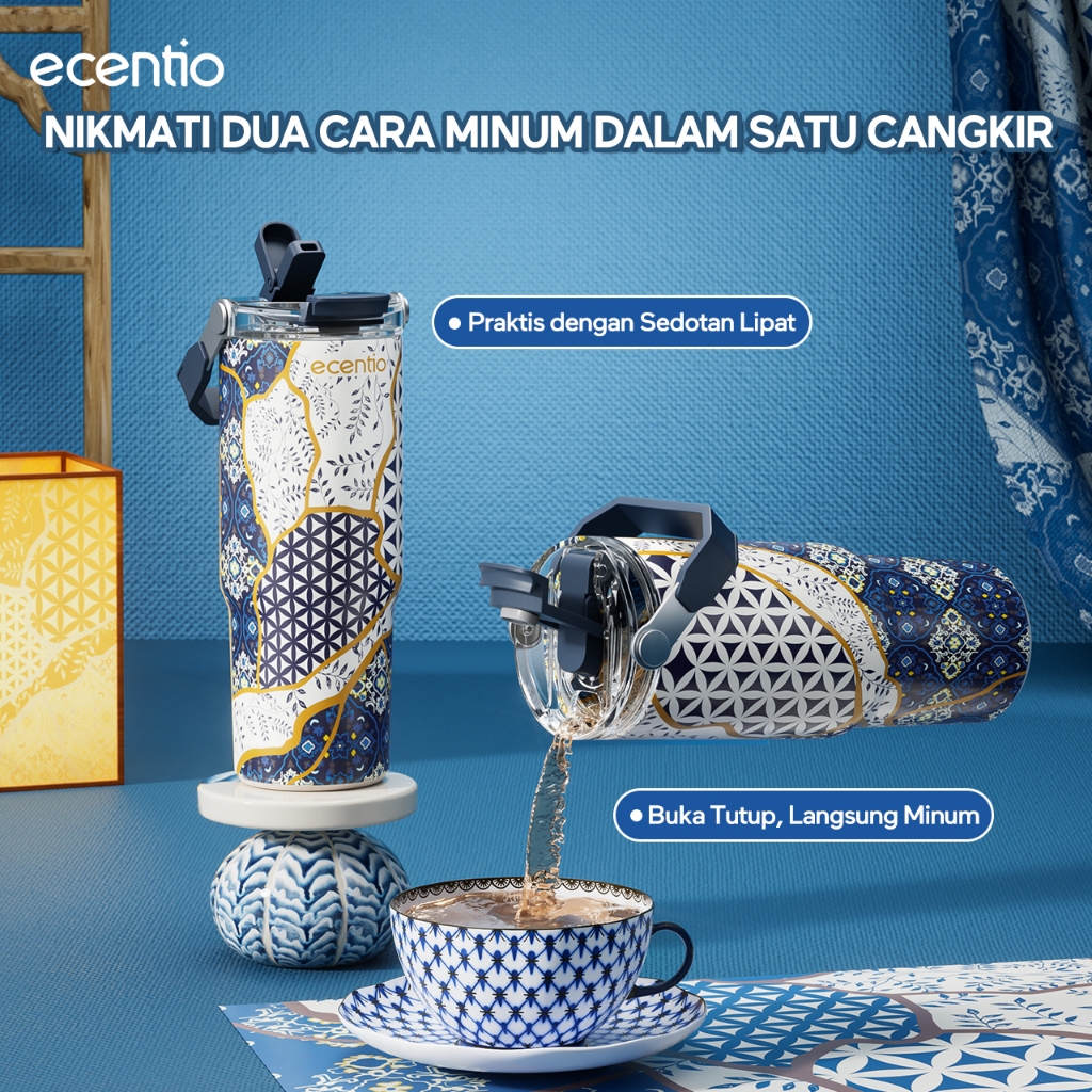 Jual ecentio Batik Tumblr Aesthetic 900ML Double Vacuum Insulated ...