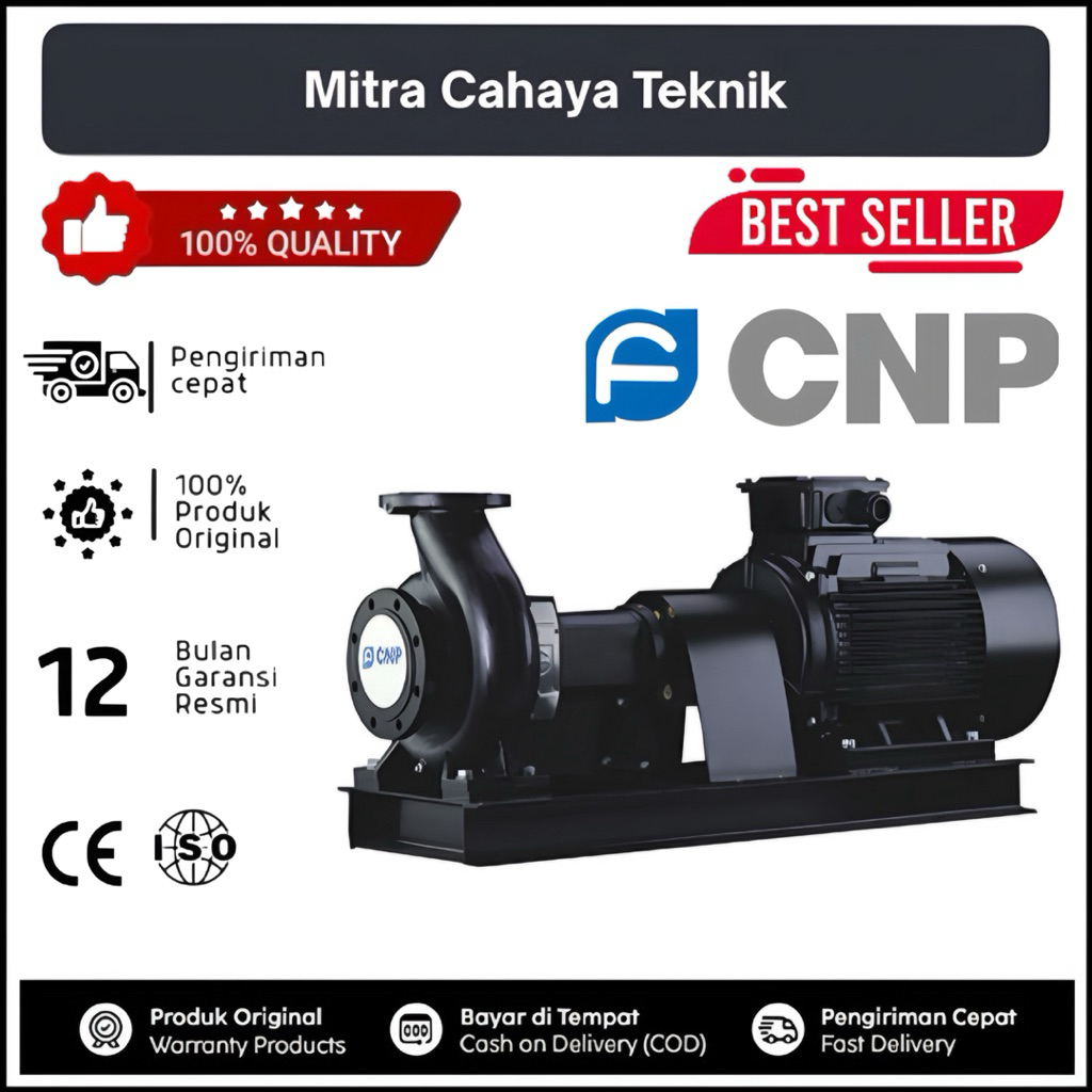 Jual Pompa Centrifugal CNP NISO 50-32-160/5.5 Motor 5,5kw 7,5Hp 3Phase ...
