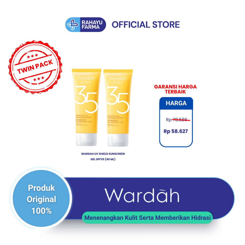 Jual [GARANSI HARGA TERBAIK] TWIN PACK - Wardah UV Shield Sunscreen Gel ...