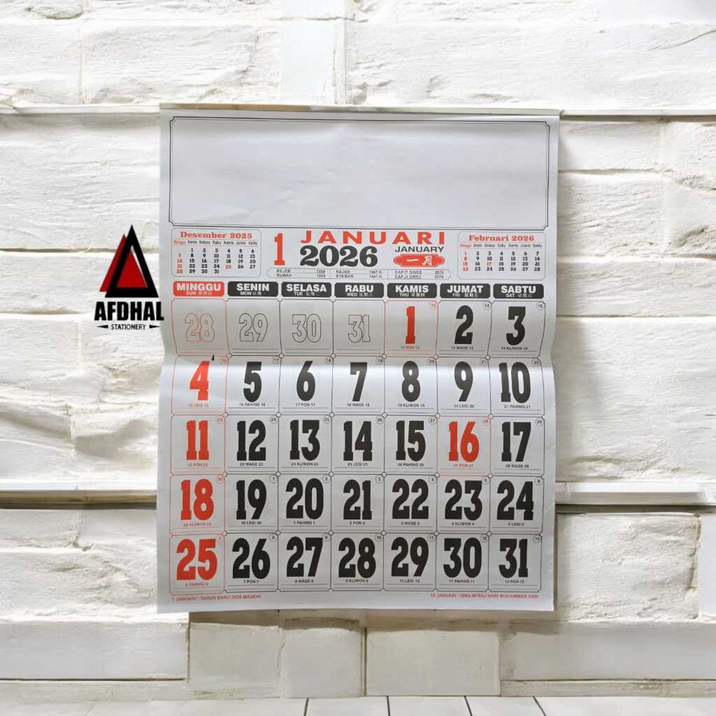 Jual Kalender dinding /kk jumbo hitam dan warna 2026 kertas 80 gr ...