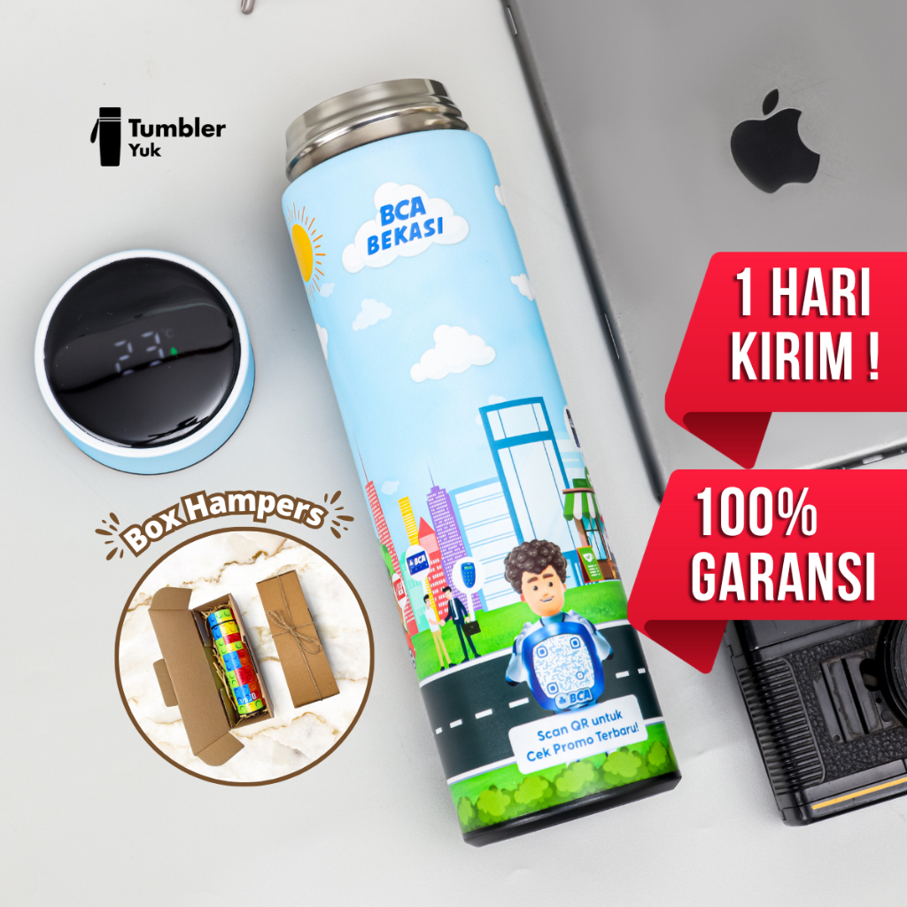 Jual Tumbler Stainless Custom Suhu LED Custom Print UV Botol Minum ...